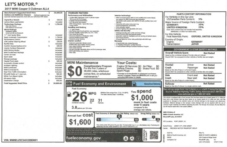 What You Need to Know Is on a Car's Window Sticker | A Girls Guide to ...