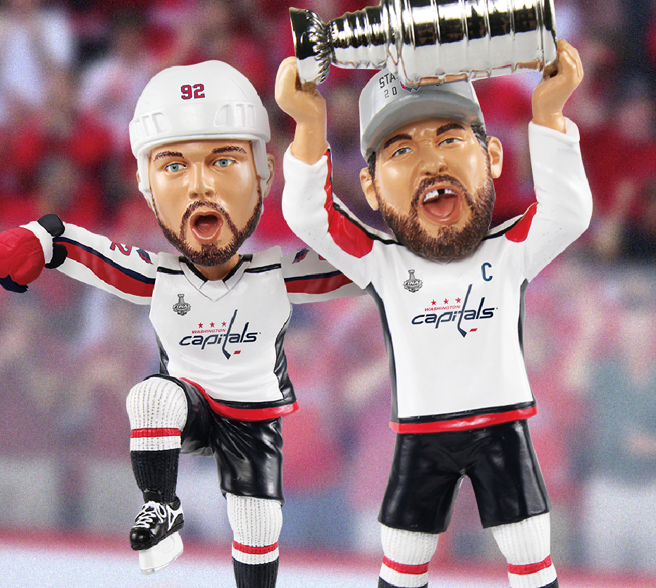 For Pre-Sale: Ovi With the Cup and Kuzy's Birdman Celebration Bobbleheads