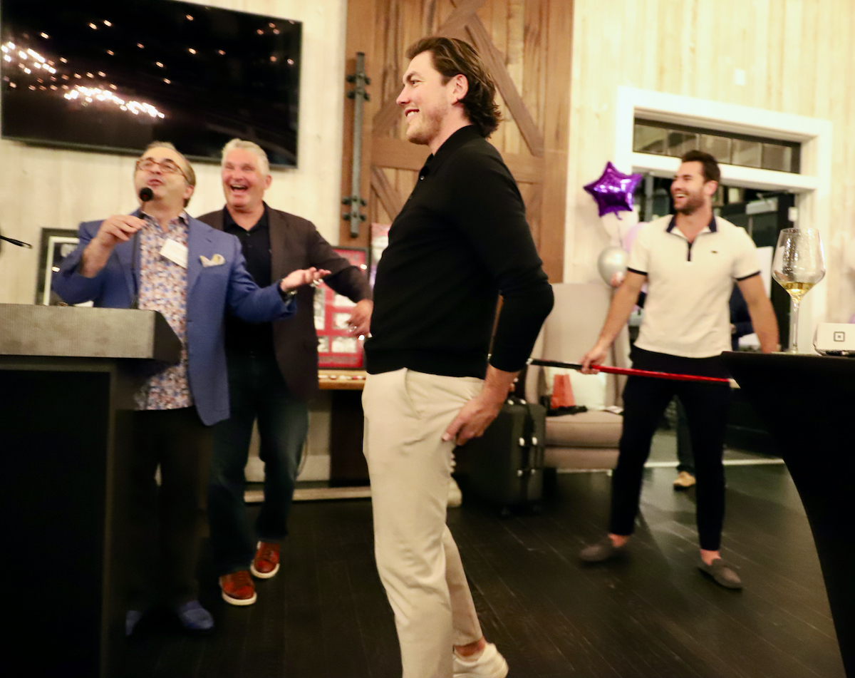 T.J. Oshie Drinks Beer Through Jersey Again At Craig Laughlin's Charity ...