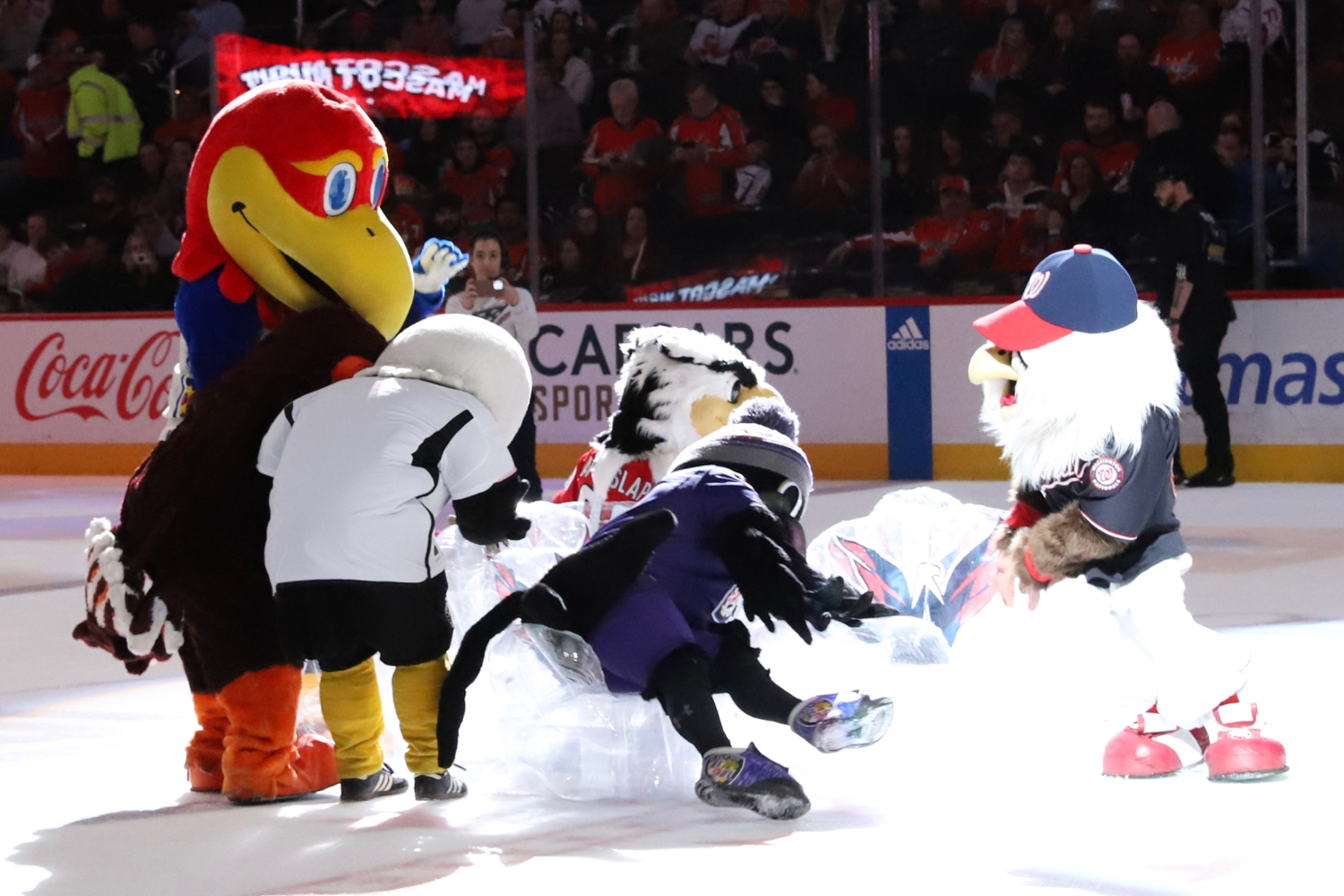 Slapshot Wins Mascot Musical Chairs