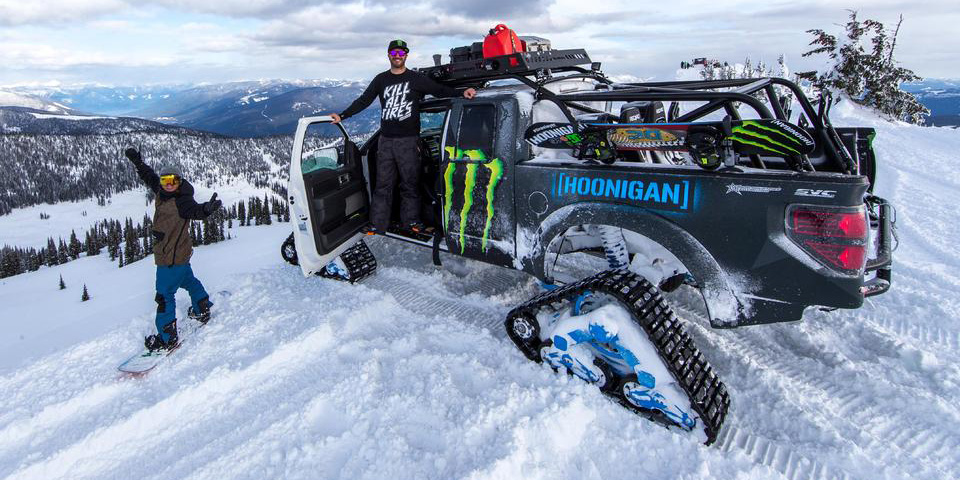 Ken Block Likes to Snowboard... with a Ford Raptor Trax Truck - Off ...