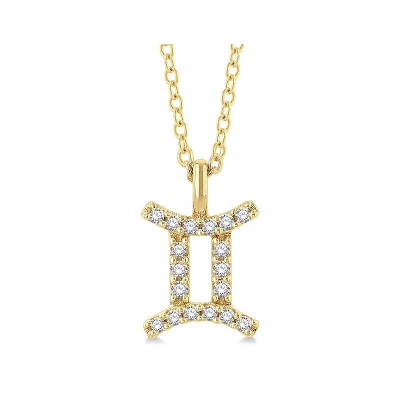 Diamond Zodiac Necklace in 10K Yellow Gold - Ramsey's Diamond Jewelers