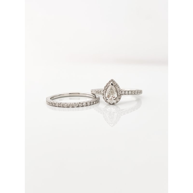 Traditional 14k White Gold Diamond Wedding Set - Churchwell's Jewelers