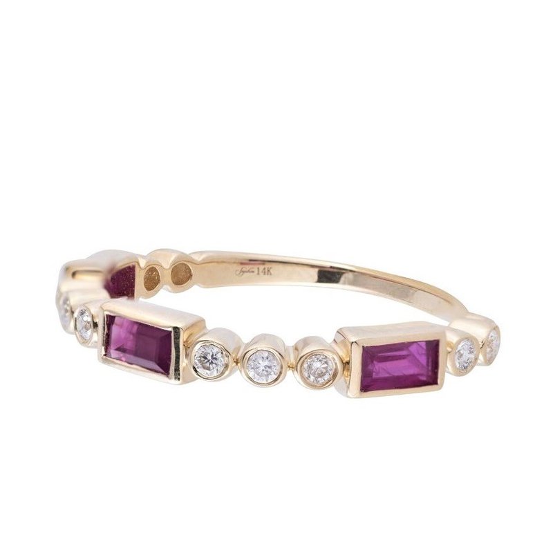 Sophia by Design Bezel-Set Ruby & Diamond Band 14KY - London Gold